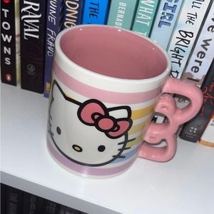 Sanrio | Dining | Hello Kitty Stripped Mug With Bow Handle | Poshmark